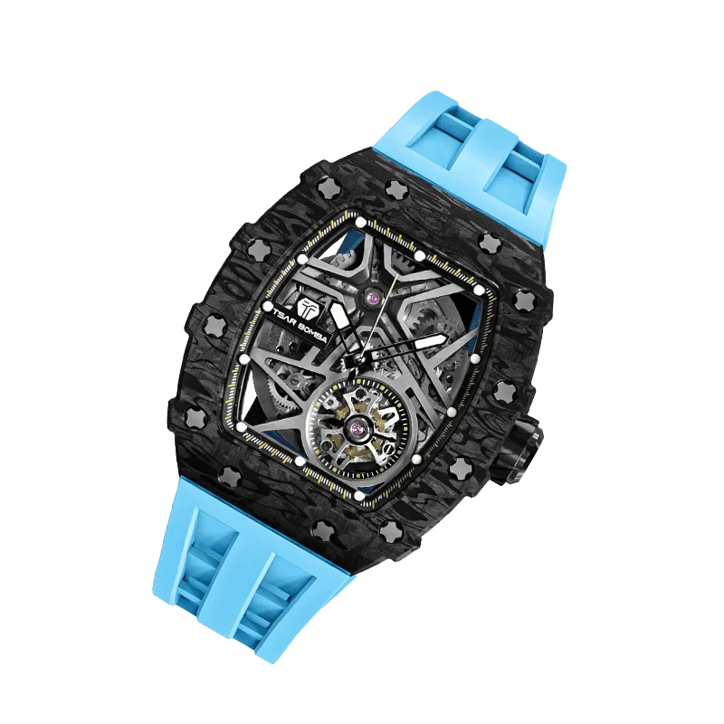 Elemental Series-Carbon Fiber Automatic Watch TB8209CF Black Blue Carb ...