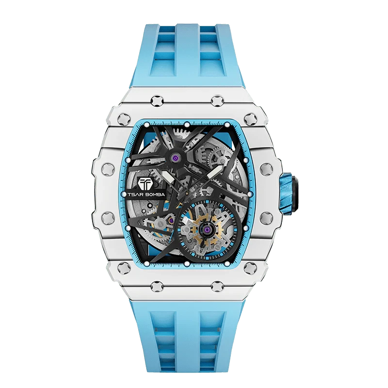 Elemental Series-Carbon Fiber Automatic Watch TB8209CF White Blue ...