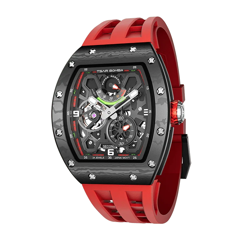 Elemental Series-Automatic Watch TB8212 Carbon Fiber Red – Amr Gazzaz Store